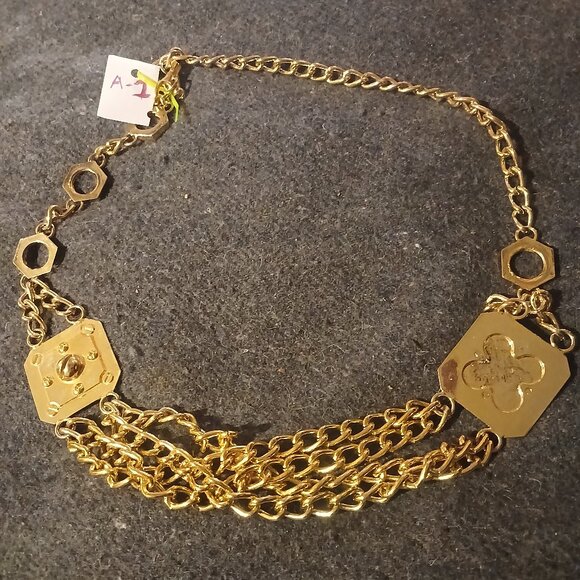 Unknown | Accessories | Gold Tone Chain Nut And Bolt Designed Belt ...